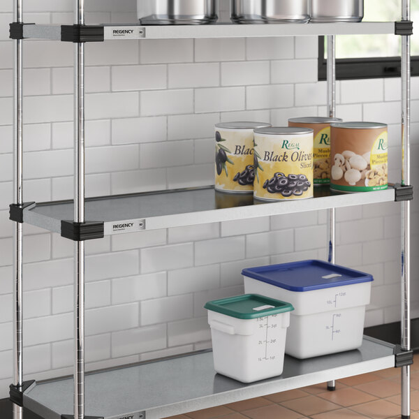 Regency 14" x 42" NSF Galvanized Steel Solid Shelf