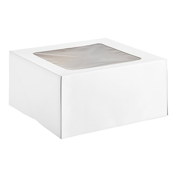 Wilton 12'' x 12'' x 6'' White Corrugated 2-Piece Window Cake / Bakery ...
