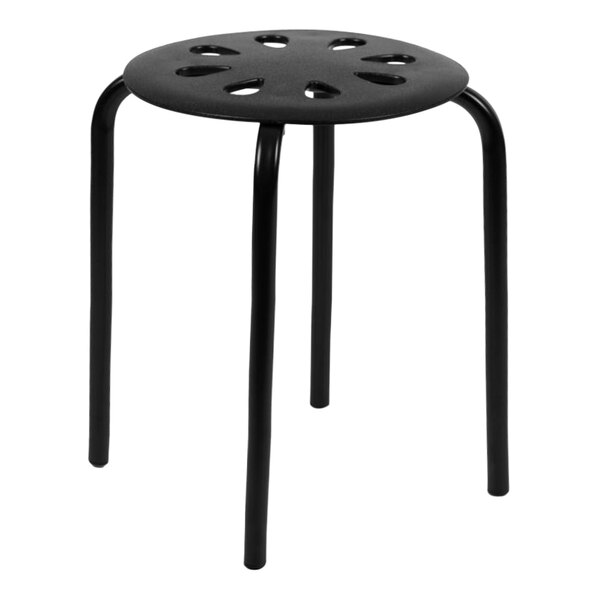 Flash Furniture Bailey 17 1/2" Black Plastic Stackable Stool Set - 5/Set