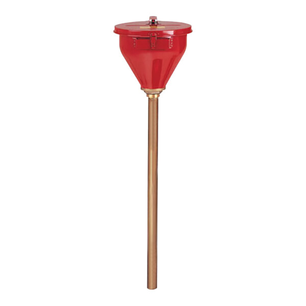 Justrite 10 3/4" Red Galvanized Steel Drum Funnel with 32" Flame ...