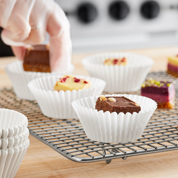 1 15/16" x 1 1/4" White Fluted Baking Cup - 5000/Case