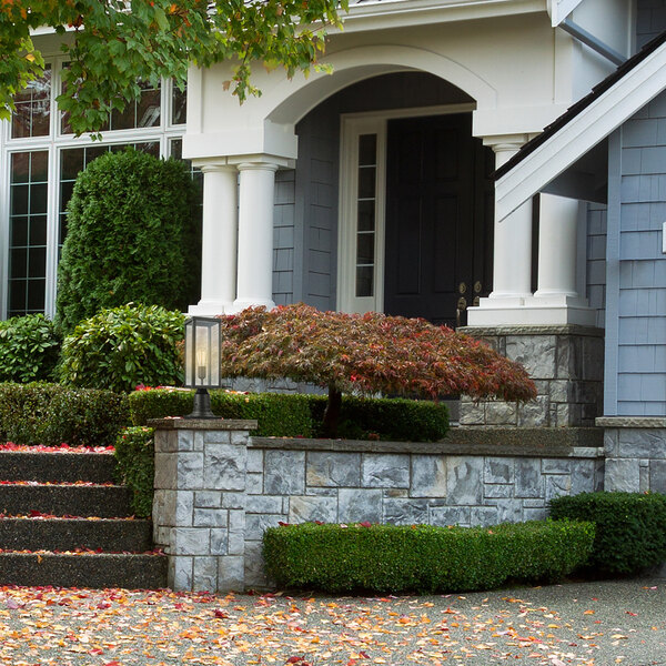 Globe Modern Matte Black Outdoor Post Mount Light with Rectangular ...