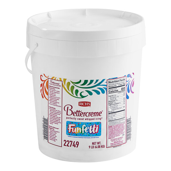 Rich's Bettercreme Funfetti Whipped Icing 9 lb. Pail