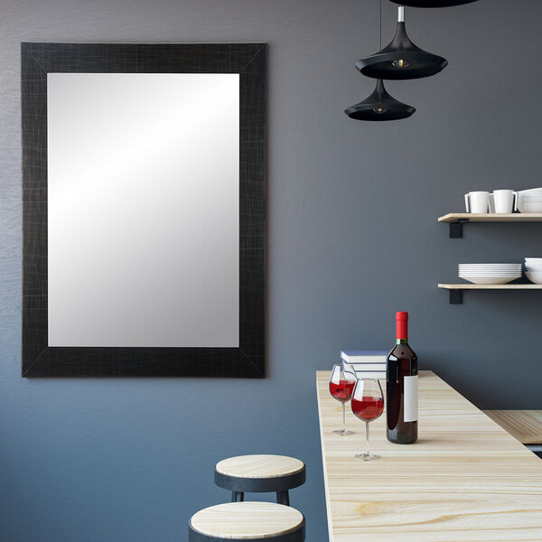 BrandtWorks 22" x 32" Scratched Black Finish Mirror