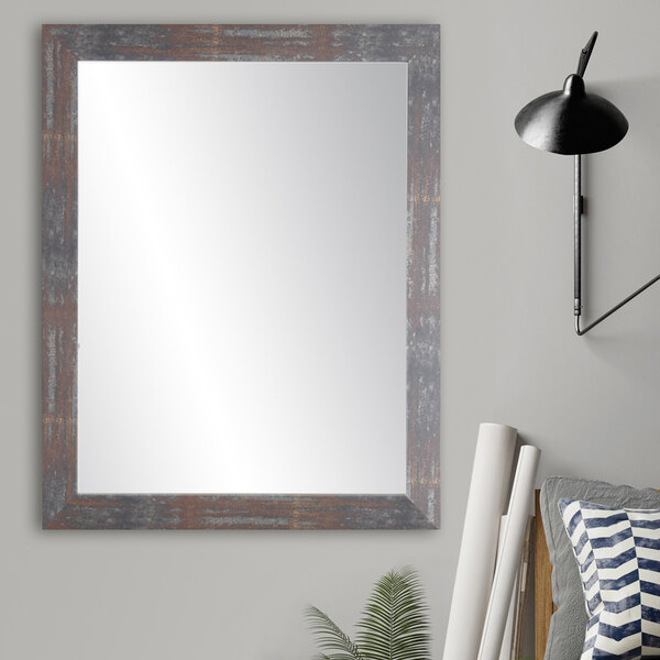 BrandtWorks 32" x 41" Industrial Lauralee Modern Rust Finish Mirror