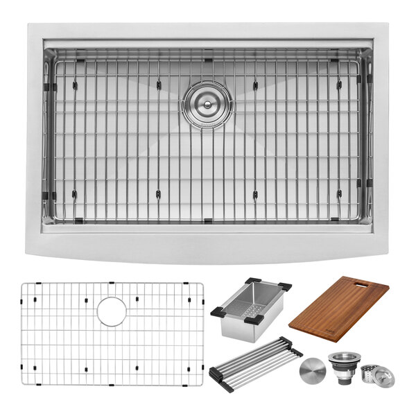 Ruvati RVH9300 Verona 36" x 22" Stainless Steel Farmhouse Apron-Front ...