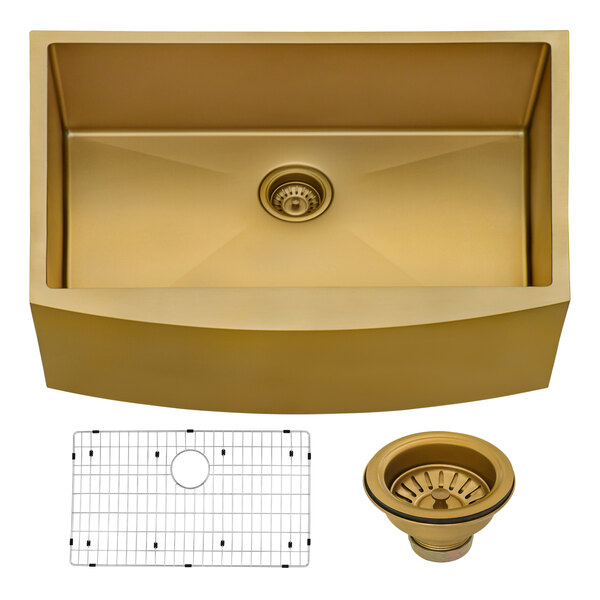 Ruvati RVH9733GG Terraza 33" x 22" Matte Gold Brass Tone Stainless ...