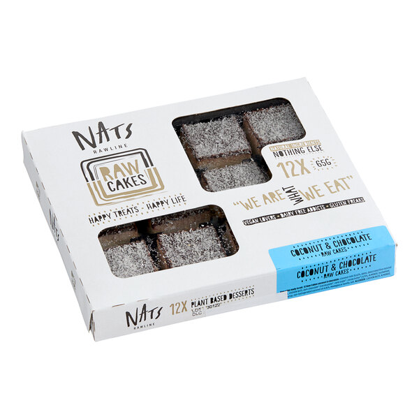 Nats Rawline Plant-Based Vegan Coconut and Chocolate Raw Cake Square 2. ...