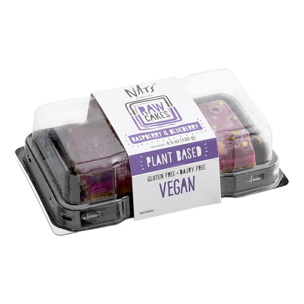Nats Rawline Plant-Based Vegan Raspberry and Blueberry Raw Cake Square ...