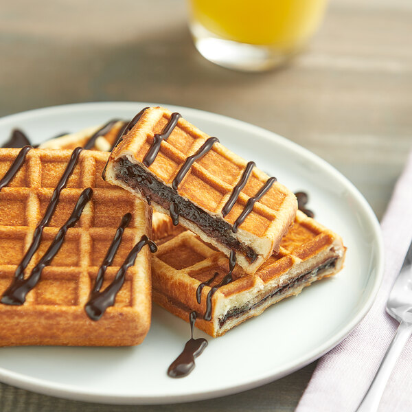 Le Chic Patissier Chocolate-Filled Belgian Waffle 2.8 oz. - 48/Case