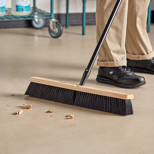 Lavex 24" Wood Push Broom Head with Unflagged Bristles