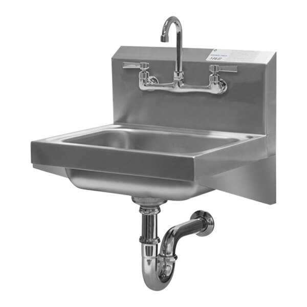Advance Tabco 7-PS-57 14" x 10" Wall-Mounted Hand Sink with Gooseneck ...