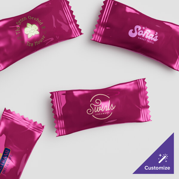 Customizable Chocolate Pastel Mints with White Candy Shell and Burgundy ...