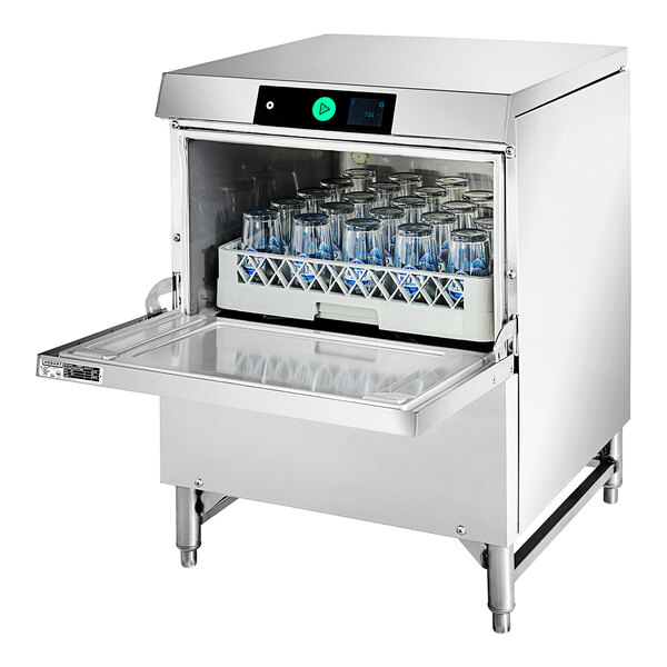 Hobart LXGNR-2 Advansys High Temperature Undercounter Glass Washer with Energy Recovery and 6 ...