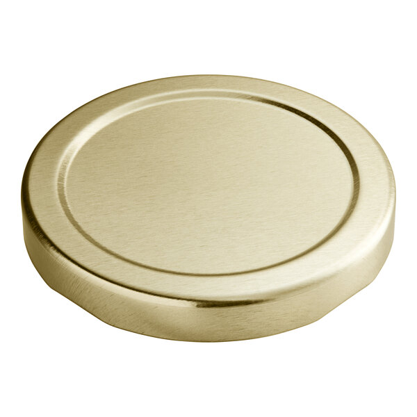 63 Lug Gold Metal Lid with Plastisol Liner - 100/Pack