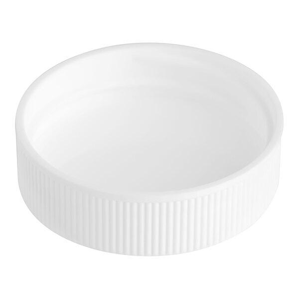 38/400 White Ribbed Continuous Thread Lid with Foam Liner - 2900/Case