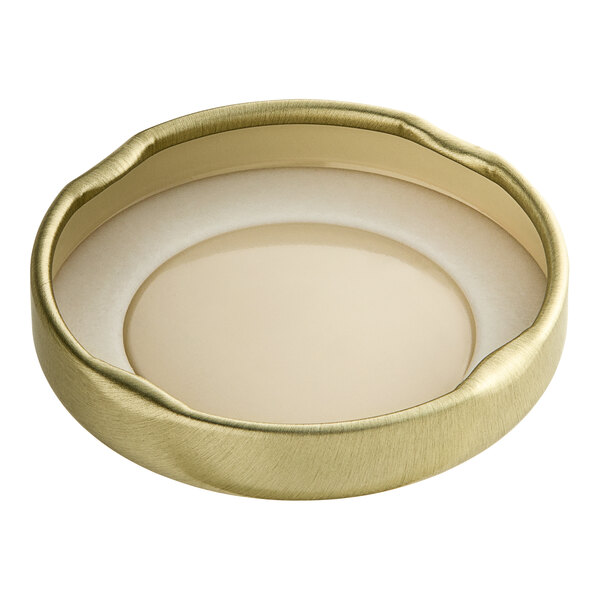 43 Lug Gold Metal Lid with Plastisol Liner - 100/Pack