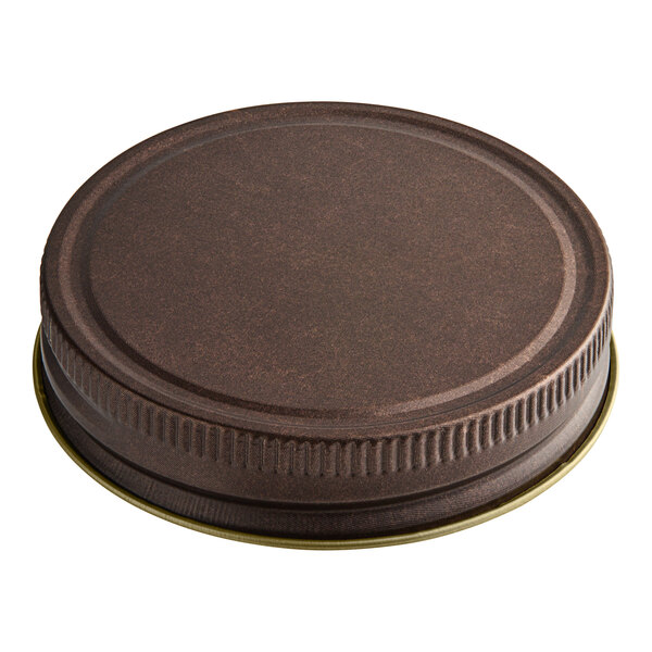 70/450 Rustic Brown Unlined Metal Lid - 1000/Case