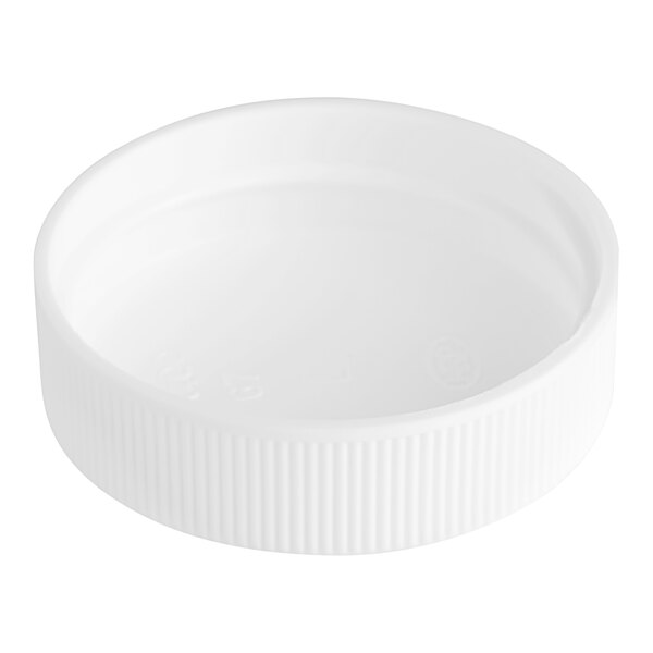 38/400 White Ribbed Continuous Thread Unlined Lid - 2900/Case
