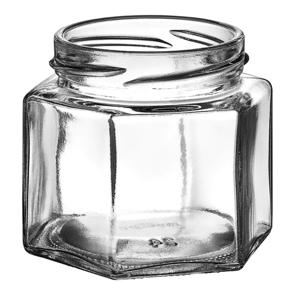 4 oz. Hex Glass Jar - 12/Case