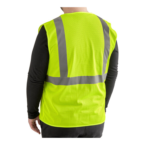 Lavex Lime Class 2 High Visibility Surveyor's Mesh Safety Vest - XXL