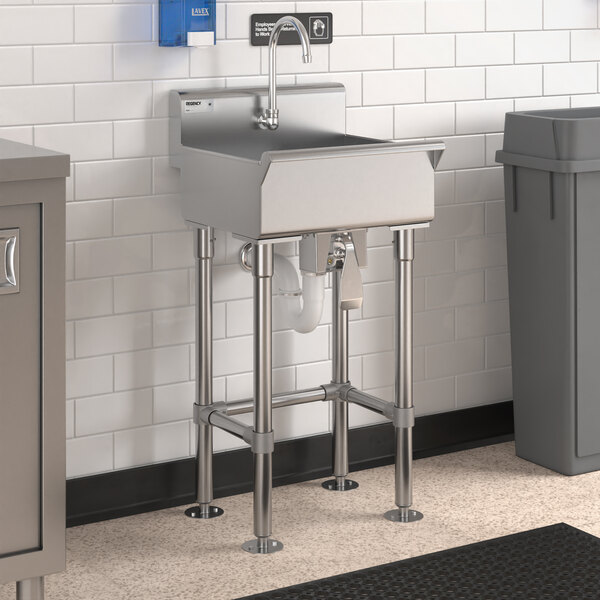 Regency 18" x 17 1/2" Hand Sink with 1 Knee-Operated Single-Inlet Faucet