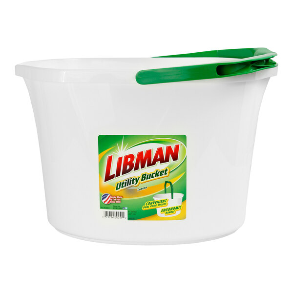 Libman 255 3.5 Gallon White Oval Utility Bucket - 6/Case