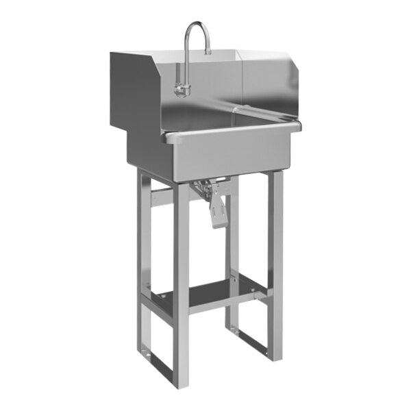 Sani-Lav 727FK1 20" x 17 1/2" Floor-Mounted Hands-Free Sink with 1 Knee ...