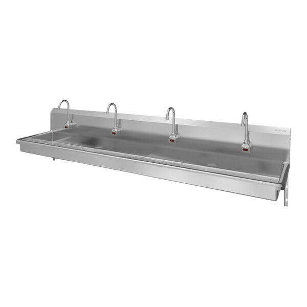 Sani-Lav 5A5A.5 88" x 20" Wall-Mounted Multi-Station Hands-Free Sink ...