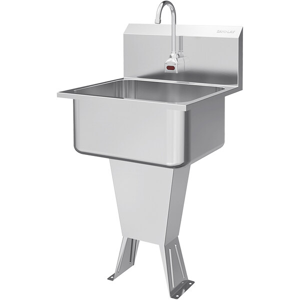 Sani-Lav ESB2-521L-0.5 21" x 20" Floor-Mounted Hands-Free Sink with 1 ...