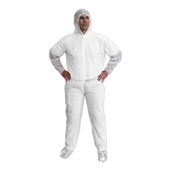 Cordova White Heavy Weight Polypropylene Coveralls with Elastic Wrists ...