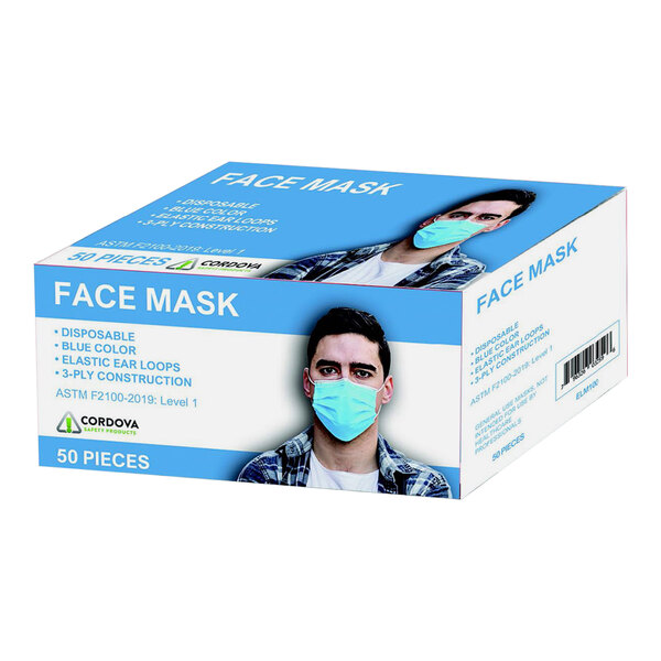 Cordova Light Blue Adult General Purpose Polypropylene Face Mask - 2000 ...