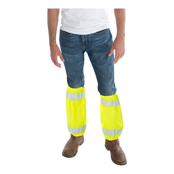 Cordova Class E Hi-Vis Lime Mesh Leg Gaiters with Reflective Tape