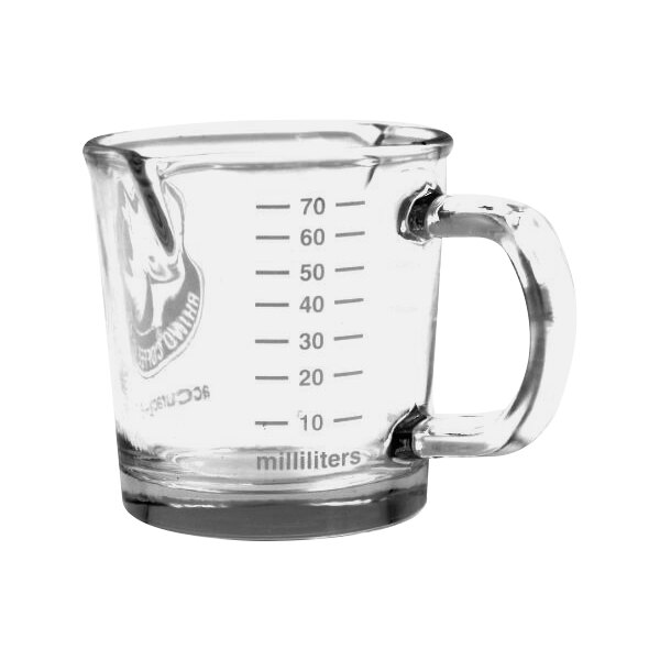 Rhino Coffee Gear 2.4 oz. Double Spout Shot Glass with Pour Lines
