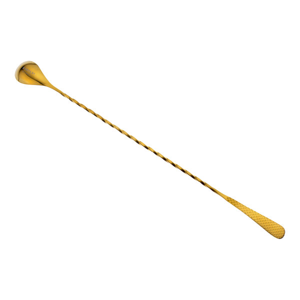 Barfly® 13 3/16" Gold-Plated Diamond Lattice Japanese Style Bar Spoon ...