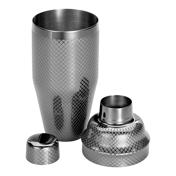 Barfly® 24 oz. Gun Metal Black Diamond Lattice 3-Piece Japanese Style ...