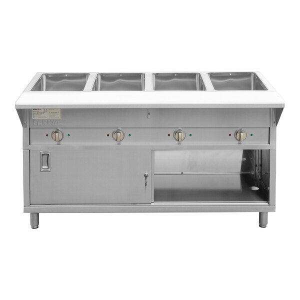 ServIt Four Pan Sealed Well Electric Steam Table with Fully Enclosed ...