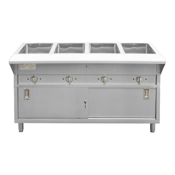 ServIt Four Pan Sealed Well Electric Steam Table with Fully Enclosed ...