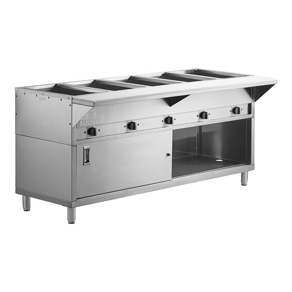 ServIt Five Pan Open Well Electric Steam Table with Fully Enclosed Base ...