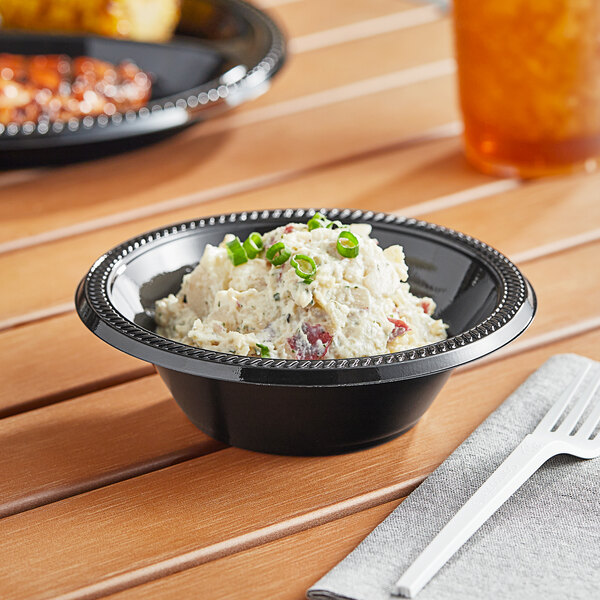 Choice 12 oz. Black Plastic Bowl - 125/Pack