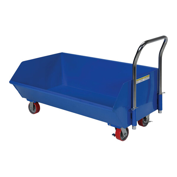 Vestil 0.33 Cubic Yard Mobile Low-Profile Steel Hopper Cart with 2 ...