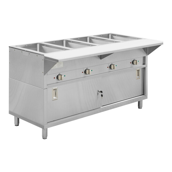 ServIt Four Pan Sealed Well Electric Steam Table with Fully Enclosed ...