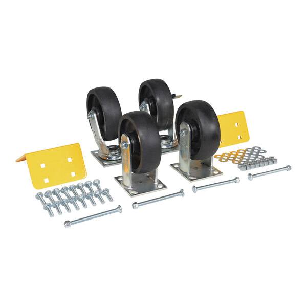 Vestil H-CK4-C24C 6" Glass-Filled Nylon Caster Set for 1 Cu. Yd. and 1. ...