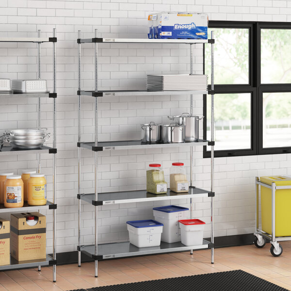 Regency 18" x 48" NSF Solid Galvanized Steel 5-Shelf Kit with 86" Posts