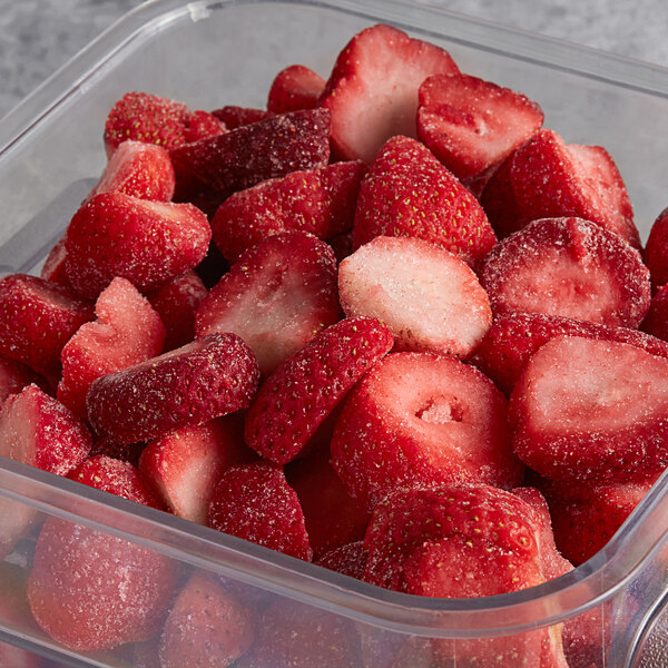 Dole Chef-Ready Cuts IQF Sliced Strawberries 5 lb. - 2/Case