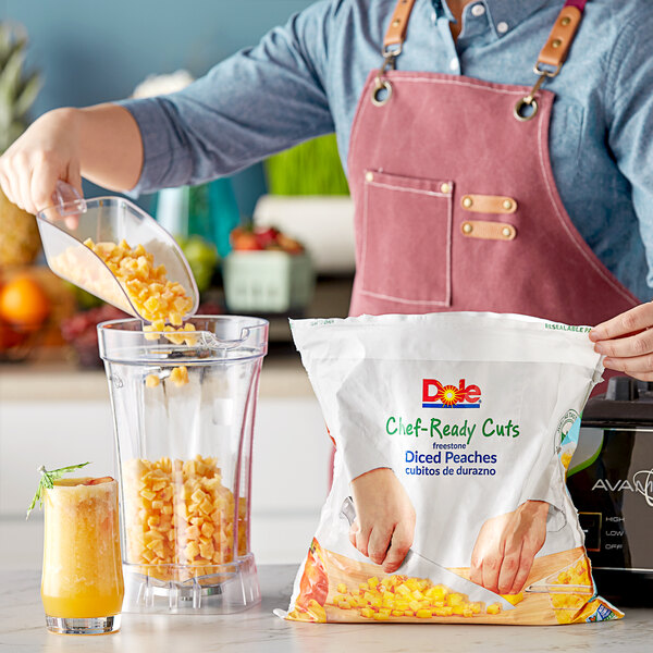 Dole Chef-Ready Cuts IQF Diced Peaches 5 lb. - 2/Case