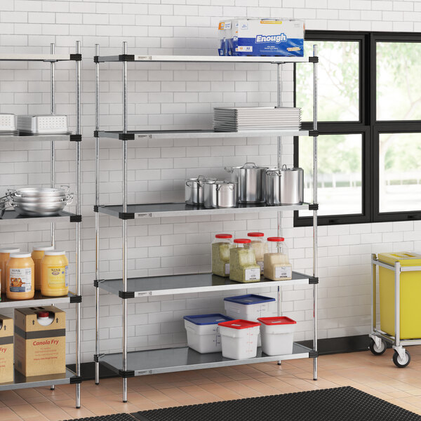 Regency 21" x 54" NSF Solid Galvanized Steel 5-Shelf Kit with 86" Posts