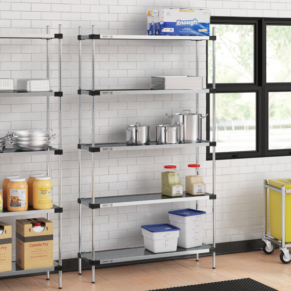 Regency 14" x 48" NSF Solid Galvanized Steel 5-Shelf Kit with 86" Posts