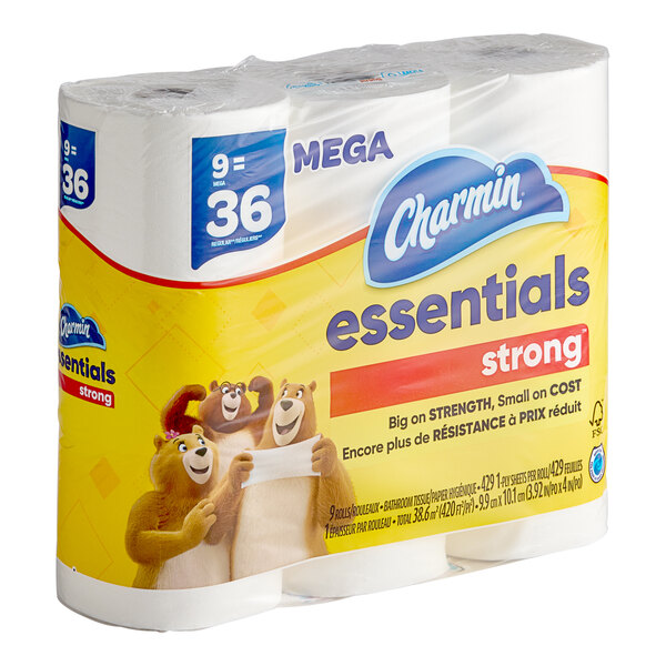 Charmin Essentials Strong 4" x 4" 2-Ply 429 Sheet Toilet Paper Mega ...