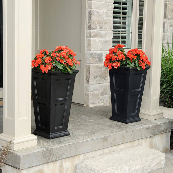 Mayne Fairfield 16" x 16" x 28 5/16" Tall Black Planter - 2/Pack